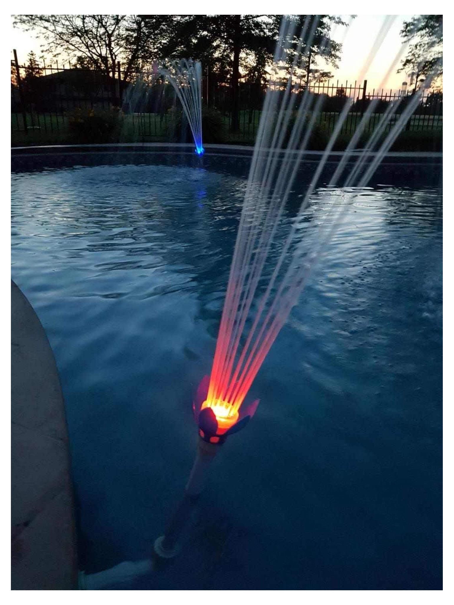 Magic Pool LED Water Powered Swimming Pool Fountain with Color Changing ...