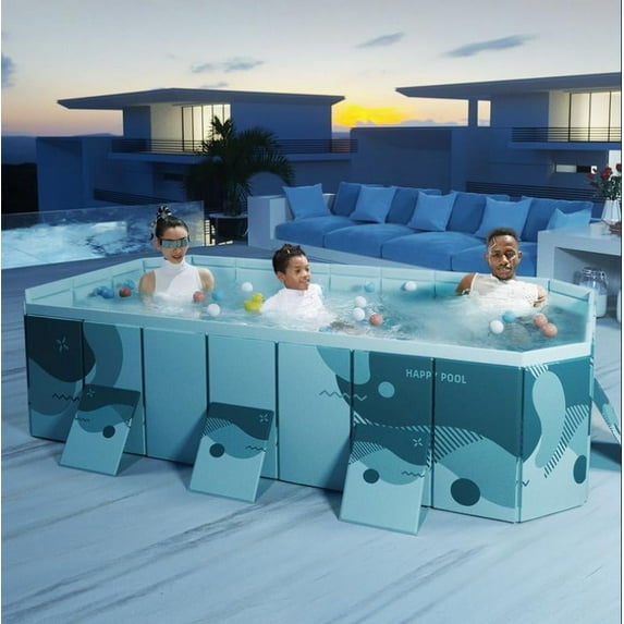 Magic Portable Swim Pool, Outdoor Non-Inflatable Durable PVC Swimming ...