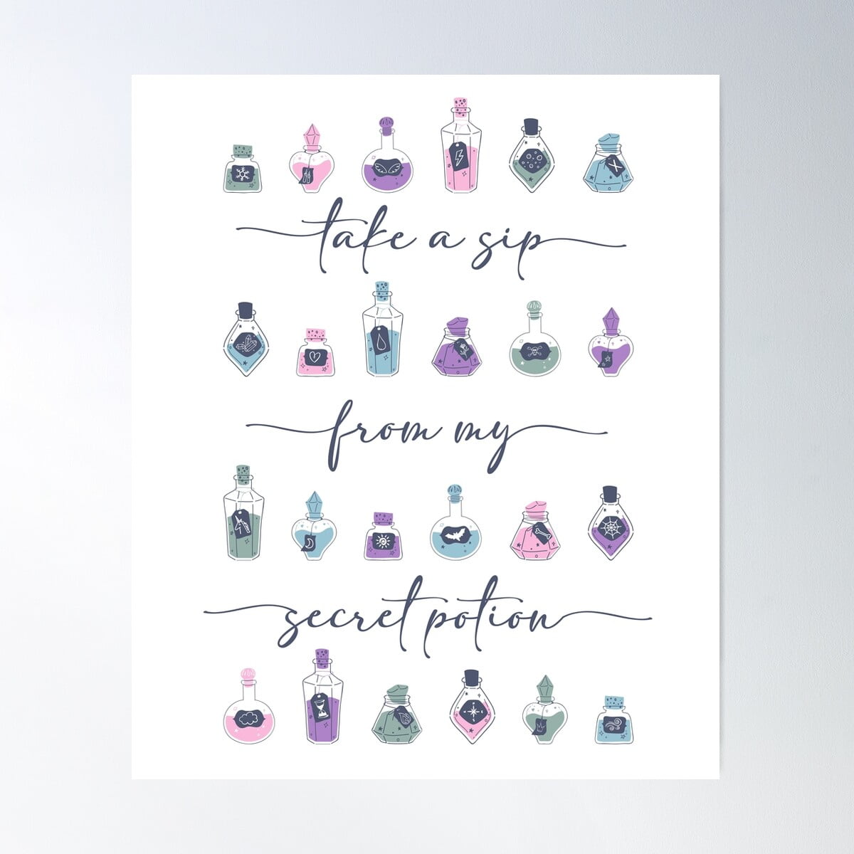Magic Potion Collection Poster Wall Art, Modern Wall Decor For Living ...