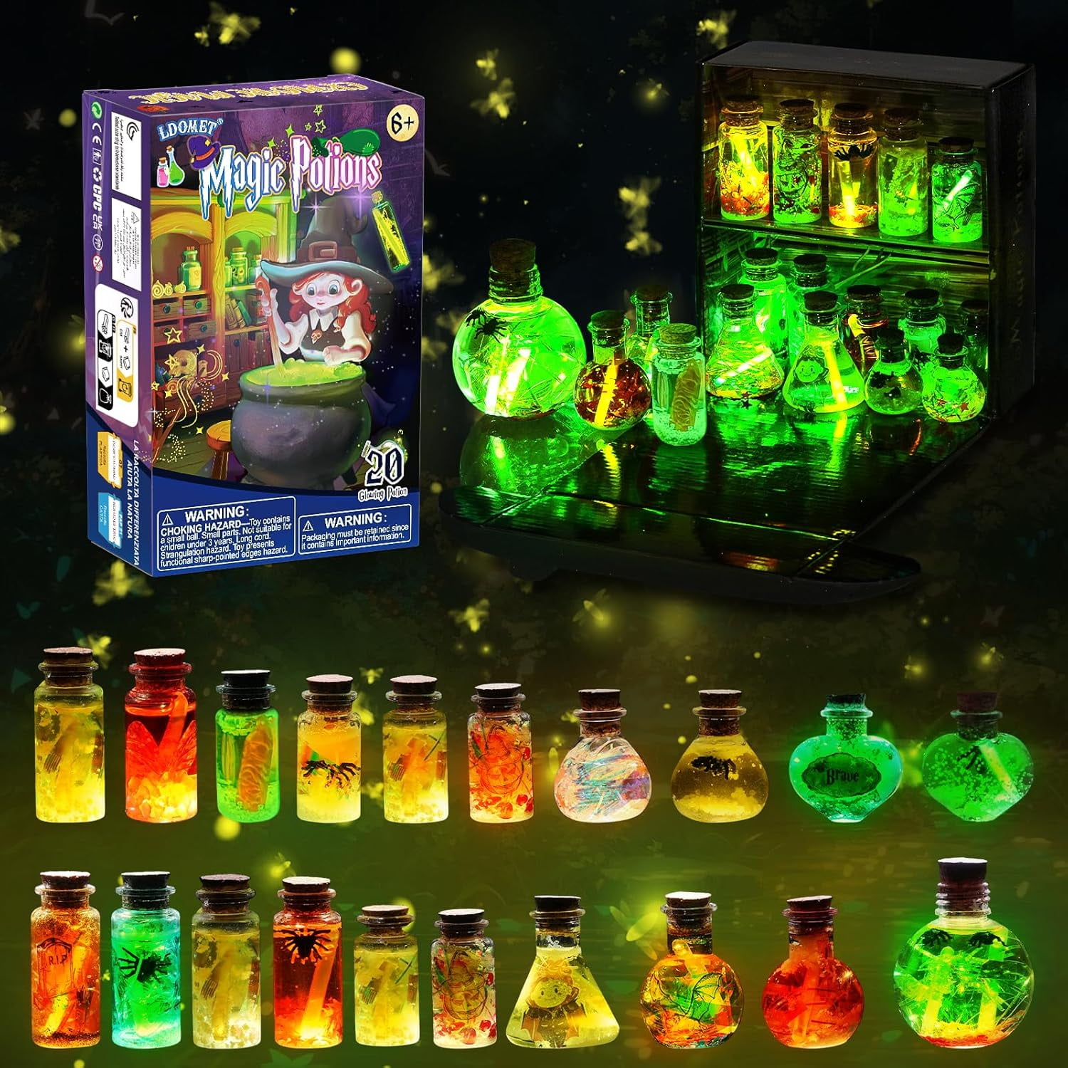 Magic Potions Craft Kit for Kids - Mix 20 Glow Witch Potion Bottles ...