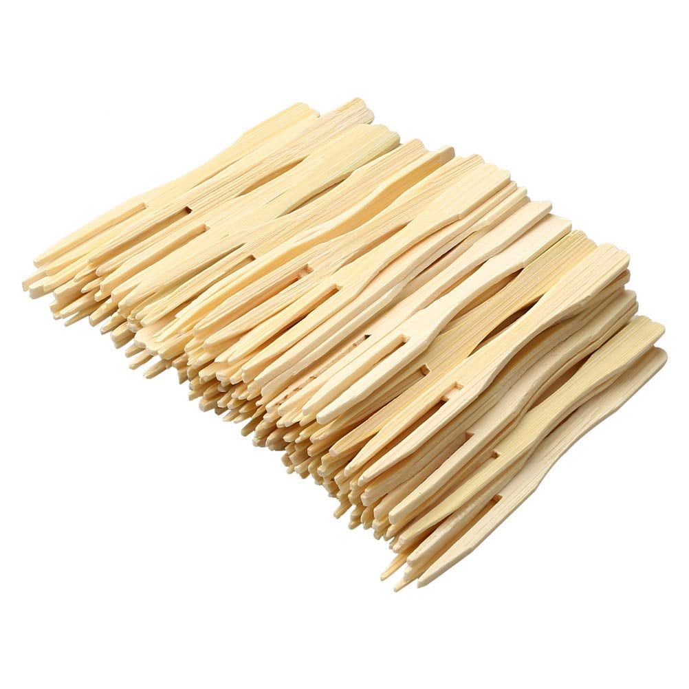 Magic Providers Disposable Wooden Fruit Fork Sets Mini Fork for Snacks ...