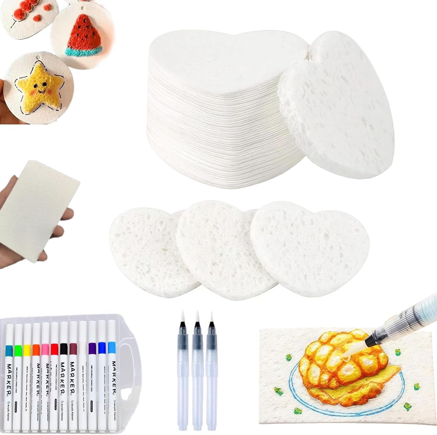 Magic Puffy Paint, 3D Drawing Magic Canvas Sponge, Foam Texture Blank ...