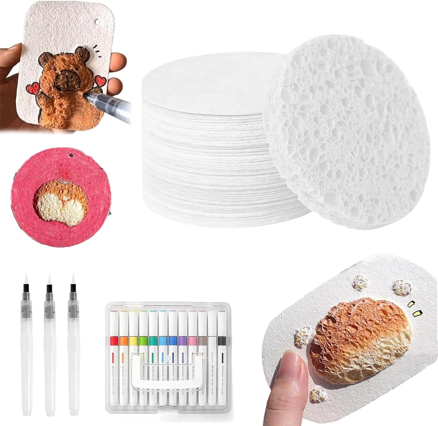 Magic Puffy Paint, 3D Drawing Magic Canvas Sponge Painting Kit, 10PCS ...