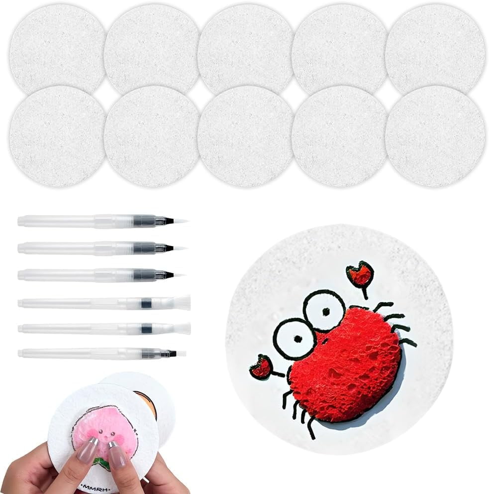 Magic Puffy Paint, 3D Drawing Magic Canvas Sponge with Water Pen Set ...