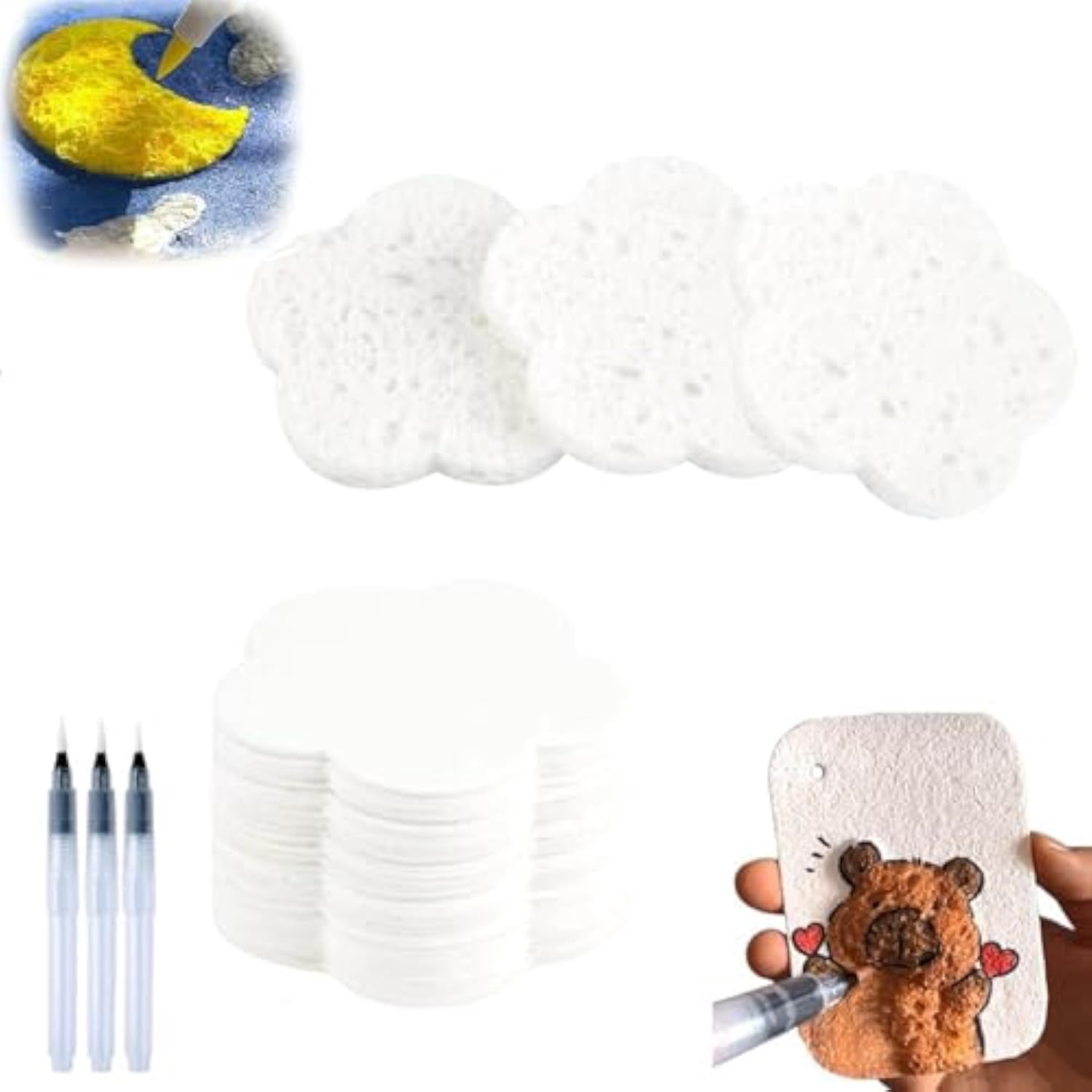 Magic Puffy Paint, 3D Painting Magic Sponge Canvas, Foam Texture Blank ...