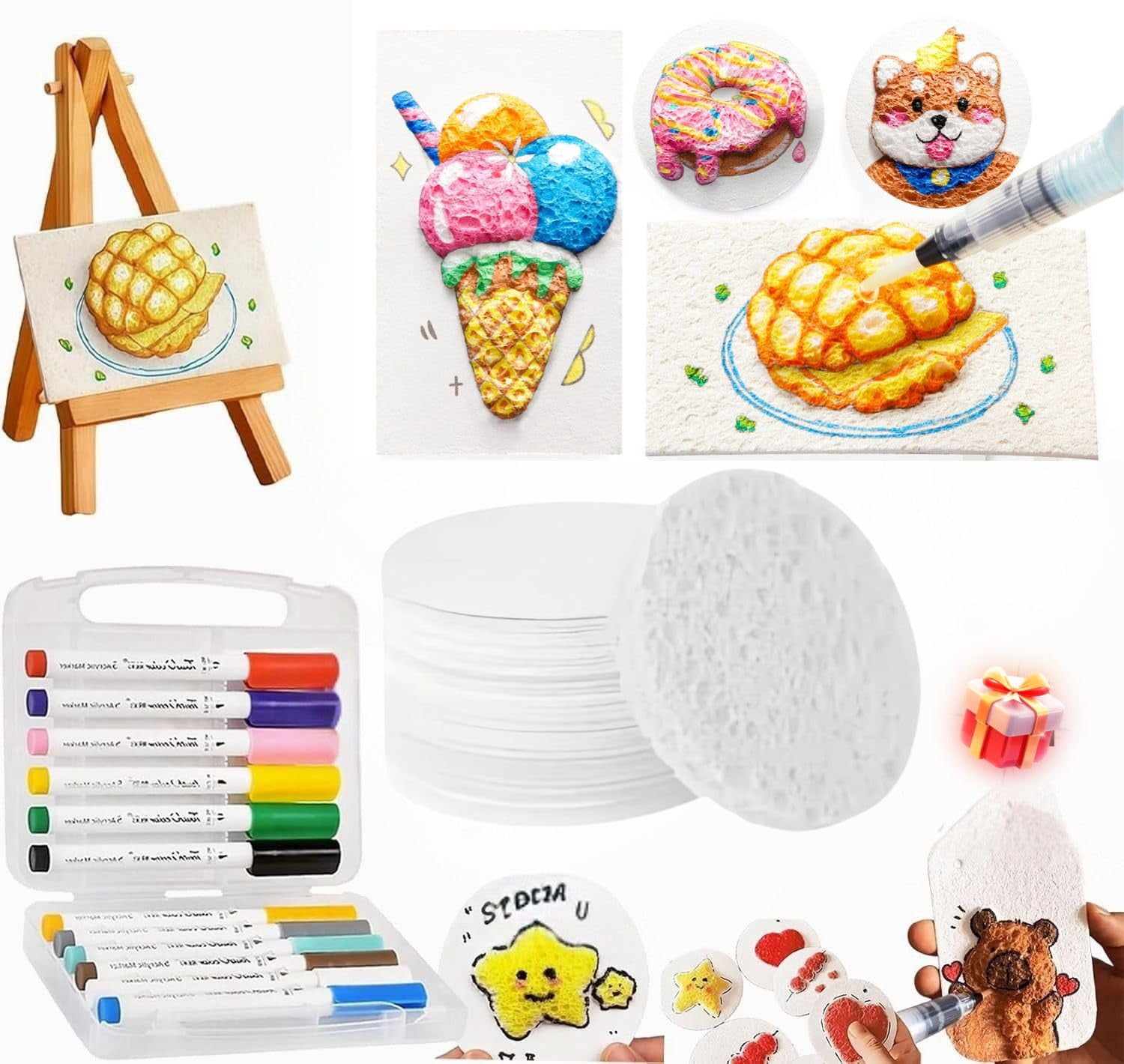 Magic Puffy Paint Art,3D Drawing Magic Canvas Sponge,Puffy Popcorn ...