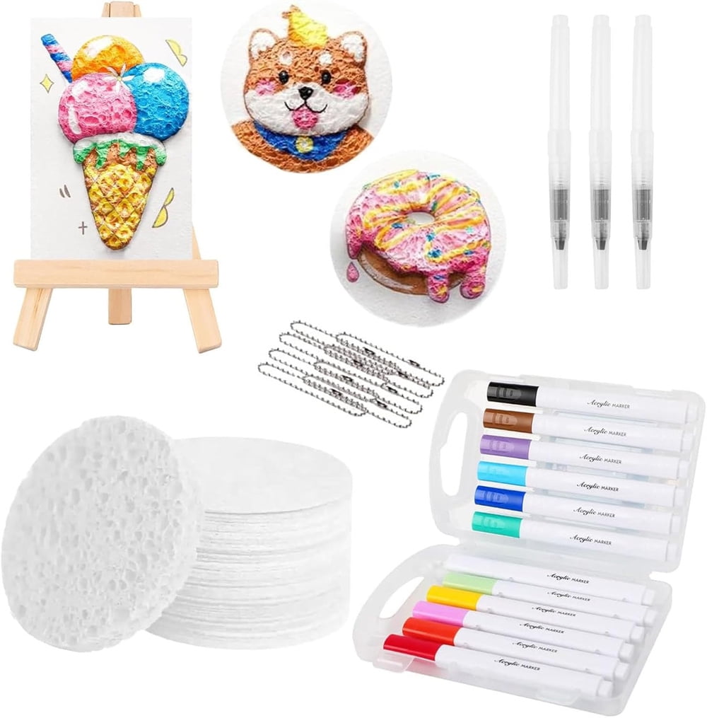 Magic Puffy Paint, NOGIS 3D Drawing Magic Canvas Sponge, Puffy Popcorn Drawing Texture Painting ...