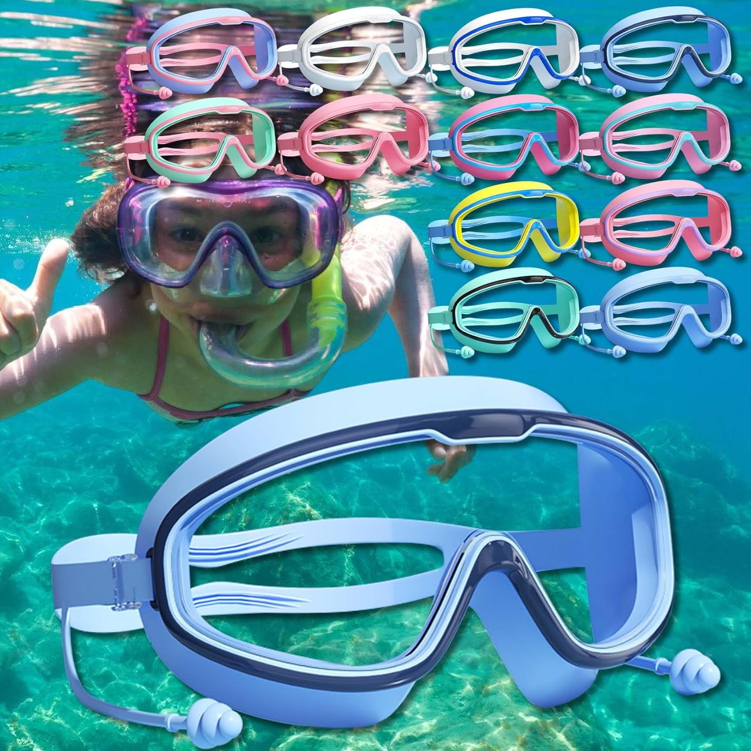 Magic Puffy Swim Goggles, Inherenta Swim Goggles, HD Children's Large ...