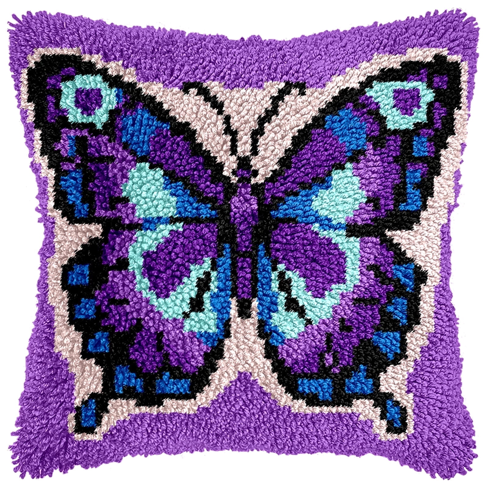 Magic Purple Latch Hook Kits for Adults Beginners Hooked Cushion for ...