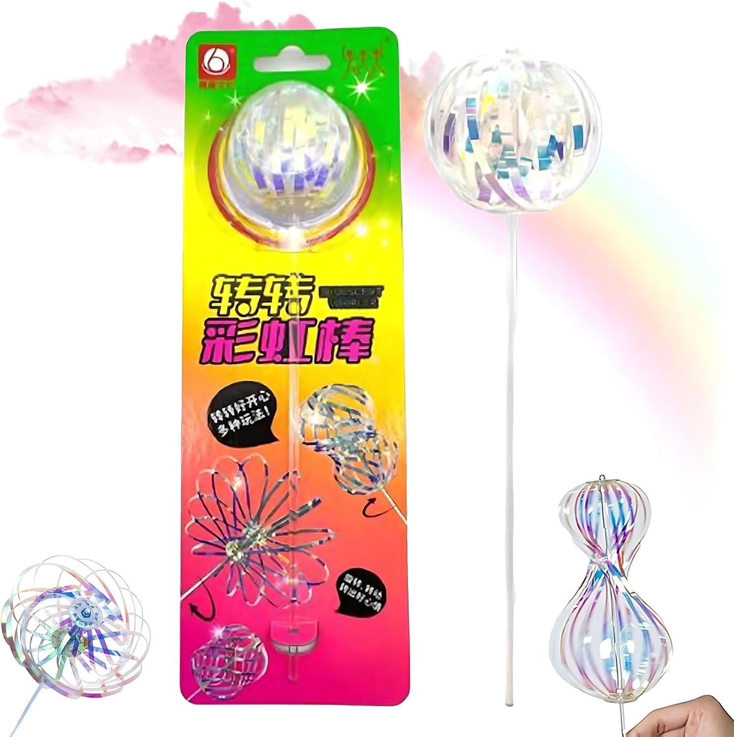 Magic Rainbow Spinner, 2025 New Rainbow Twirler, Rainbow Twirler Stick ...
