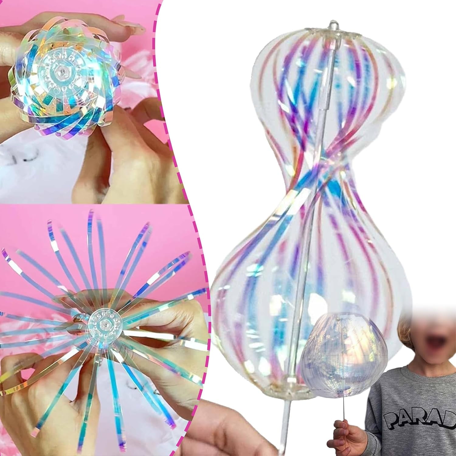 Magic Rainbow Spinner, Rainbow Twirler Stick, 4pcs Bubble Magic Wand ...