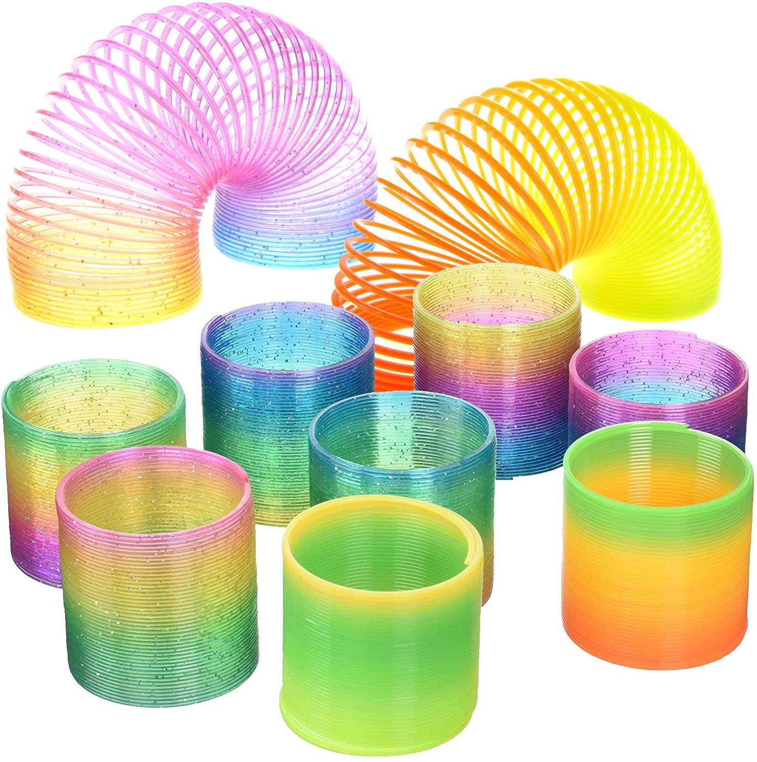 Magic Rainbow Springs 12 Colorful Neon Plastic Spring Toy Party ...