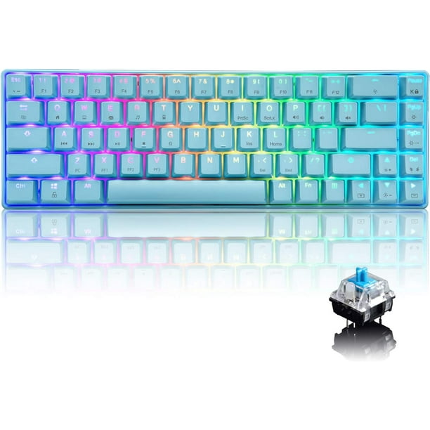 Magic-Refiner MK14 Wired 60% Mechanical Gaming Mini RGB Keyboard with ...