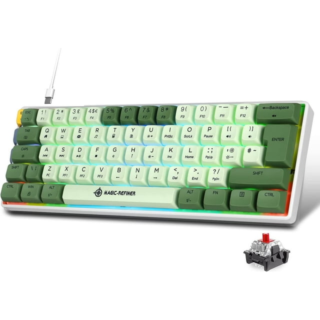 Magic-Refiner MK21 Mini Computer Gaming Keyboard, 60% Compact 61 Key ...