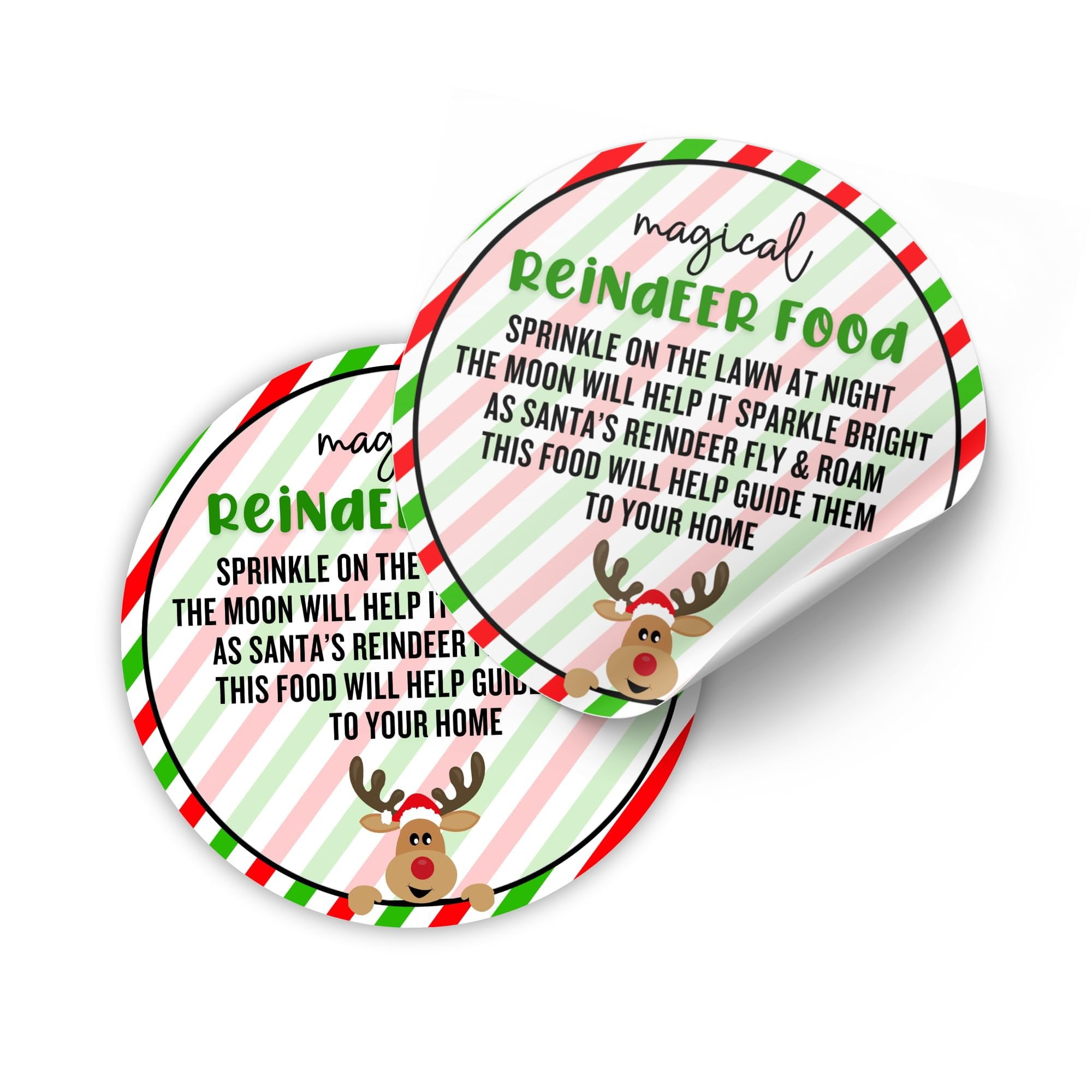 Magic Reindeer Food Holiday Sticker Tags 40 Pack 2 Circle Label ...