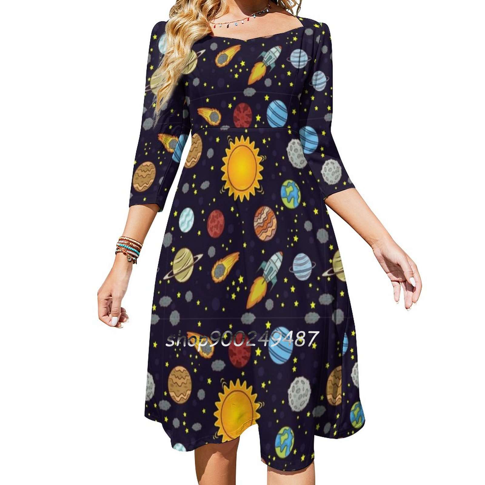 Magic School Bus Solar System-Miss Frizzle Costume Flare Dress Square ...