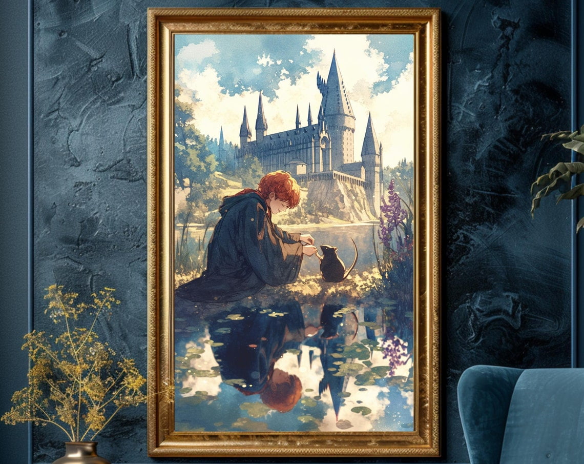 Magic School Poster Ginger Boy Rat Wall Art Wizard Castle Print Dark ...