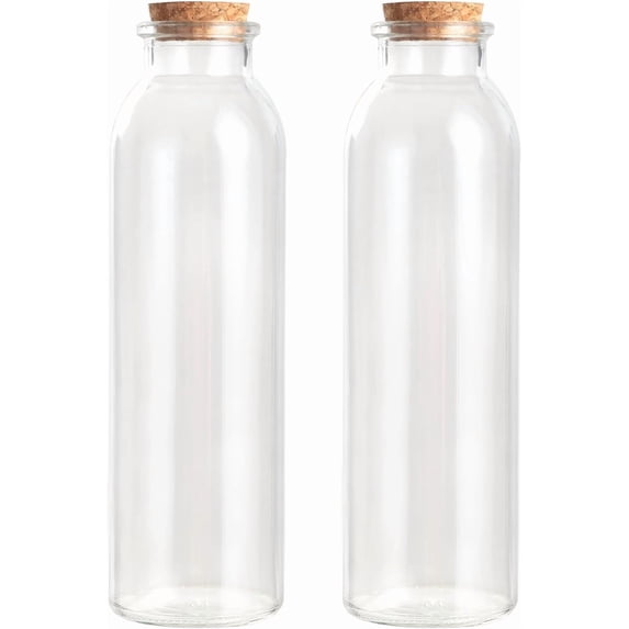 Magic Season Decorative Glass Bottles with Cork Stoppers (12 fl oz ...