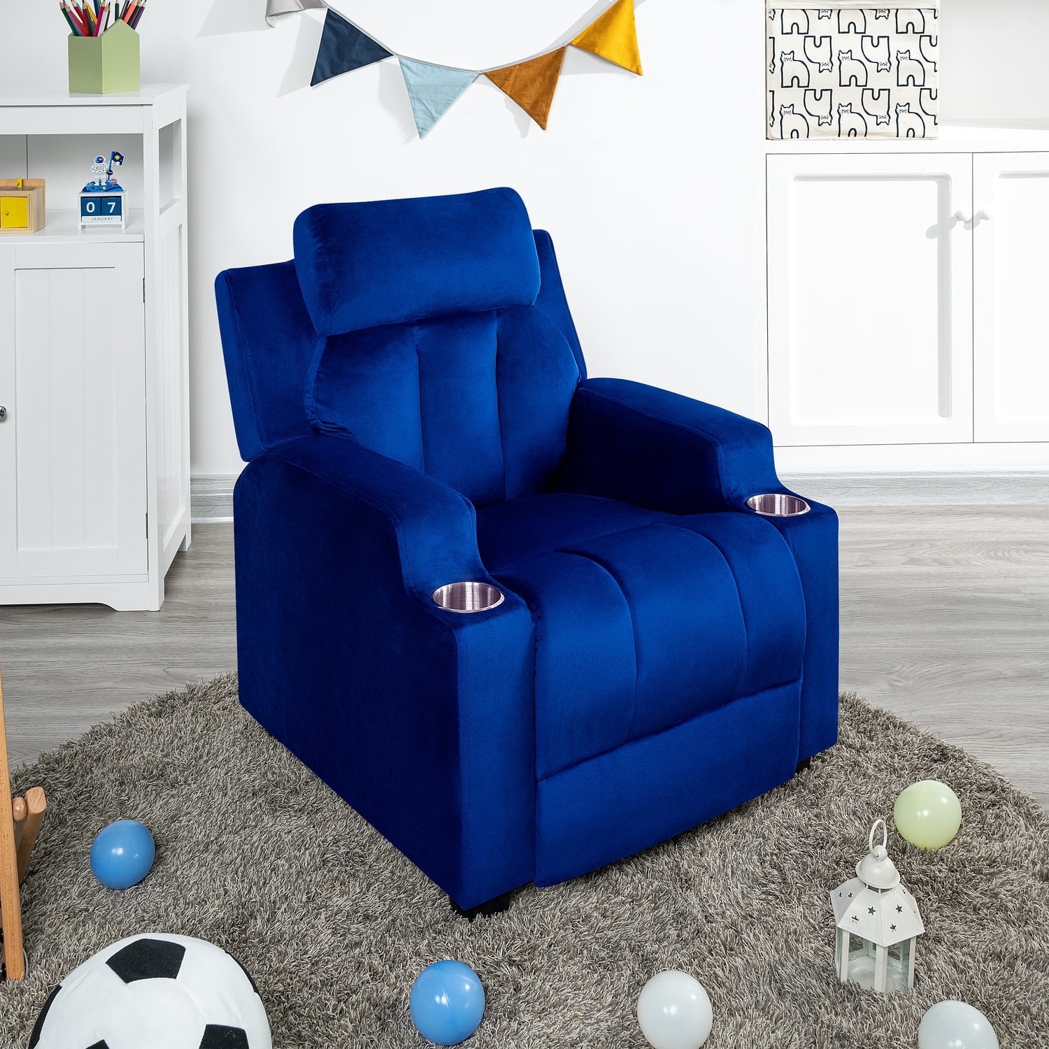 Naomi Home Sally Kids Reclining Chair, Deluxe Recliner with Footrest, 2 ...