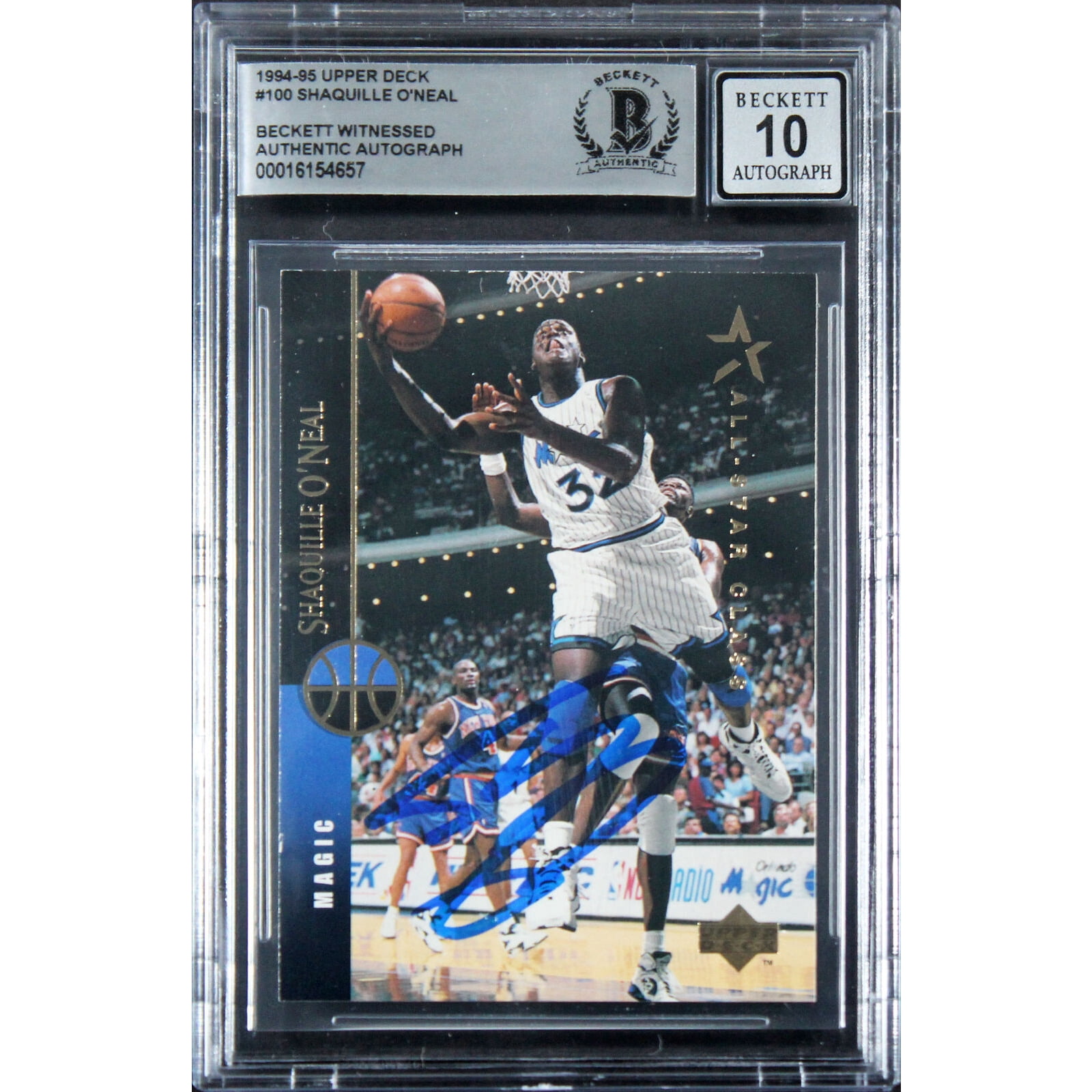 Magic Shaquille O'Neal Signed 1994 Upper Deck #100 Card Auto 10! BAS ...