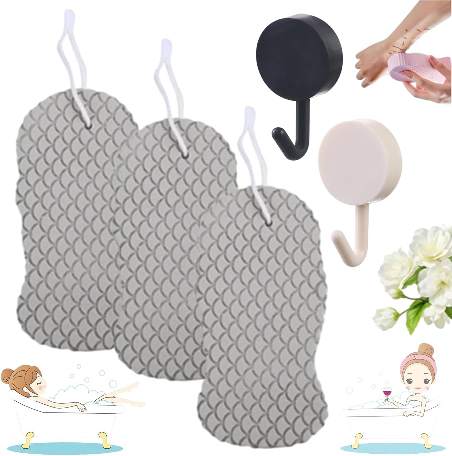 Magic Shop Exfoliating Sponge - 2025 4Pcs 3D Magic Exfoliating Bath ...