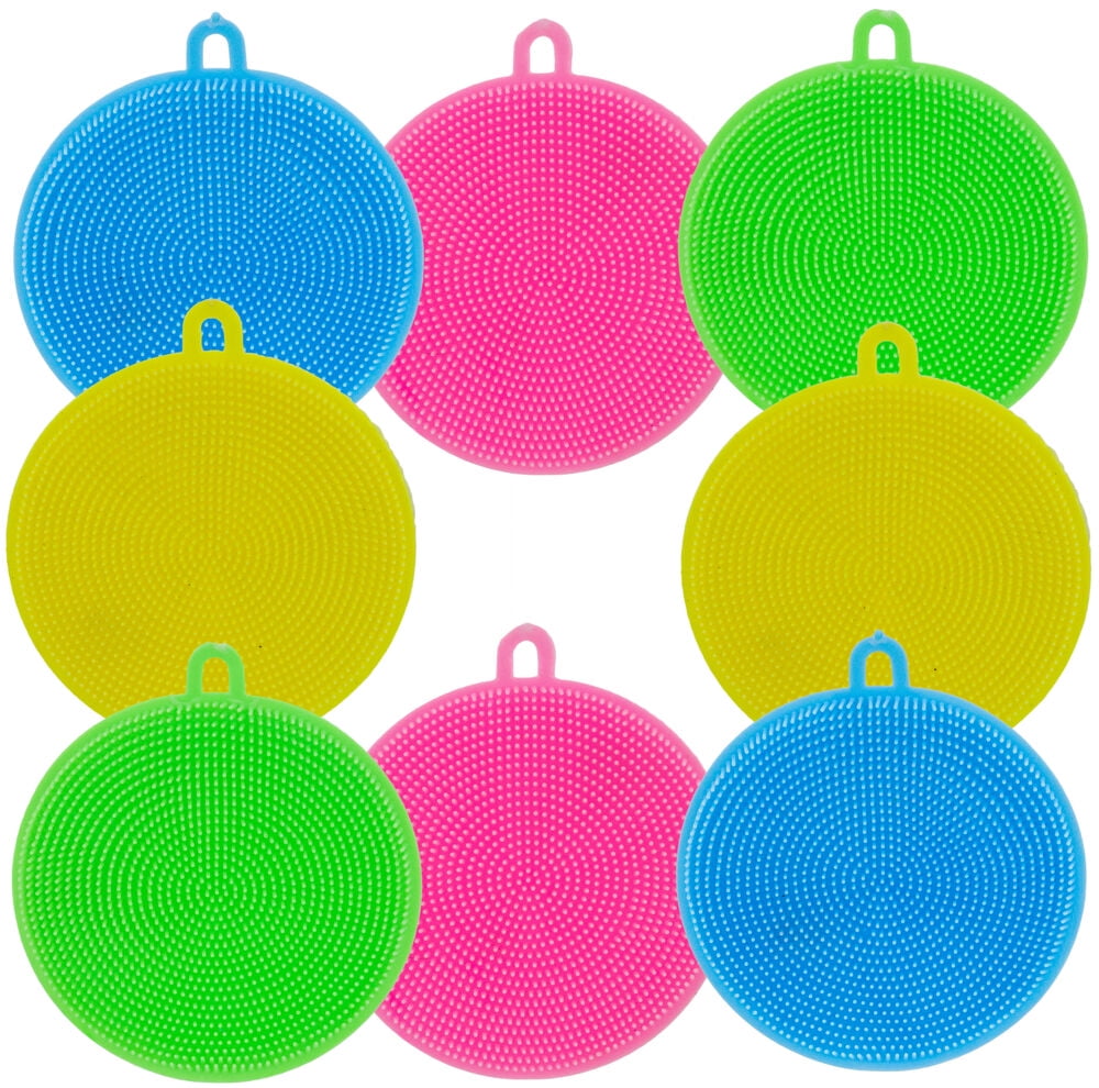 Magic Silicone Sponge Scrubber - 8pc BPA Free Dish Cleaning Brush ...