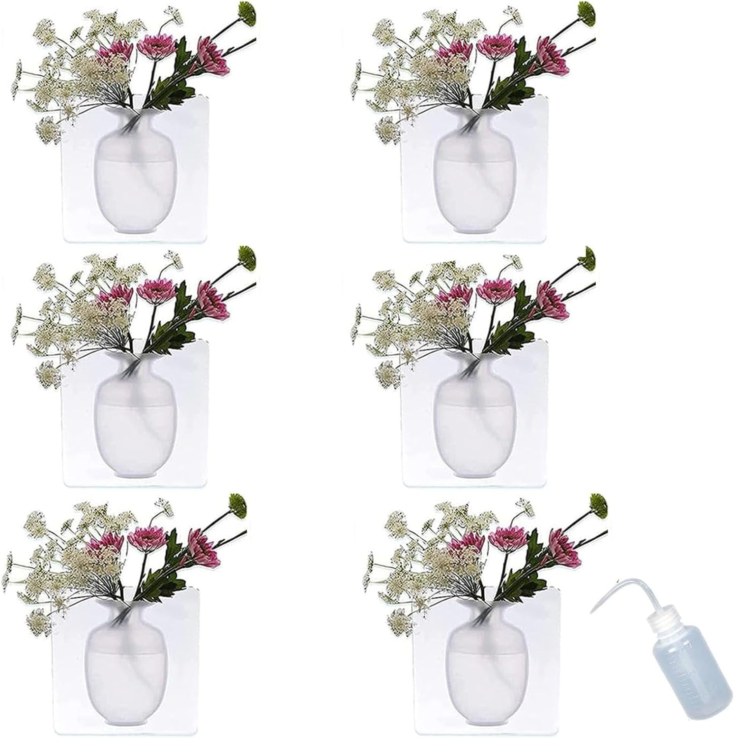 Magic Silicone Vase - Removable Reusable Wall-Mounted Flower Vase, Self ...