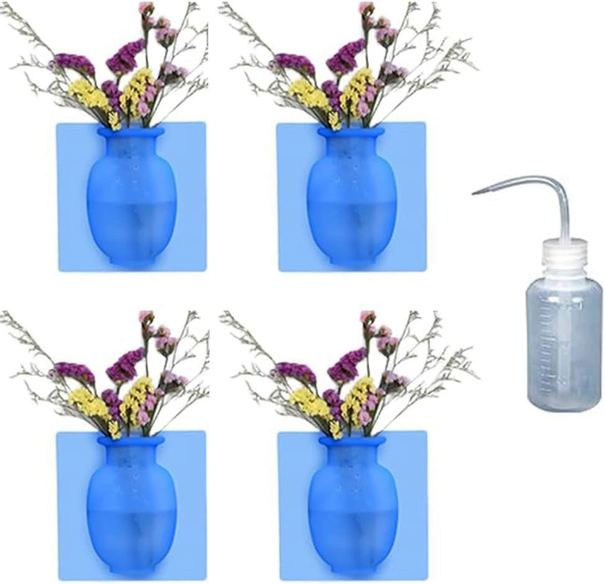 Magic Silicone Vase - Removable Reusable Wall-Mounted Flower Vase, Self ...