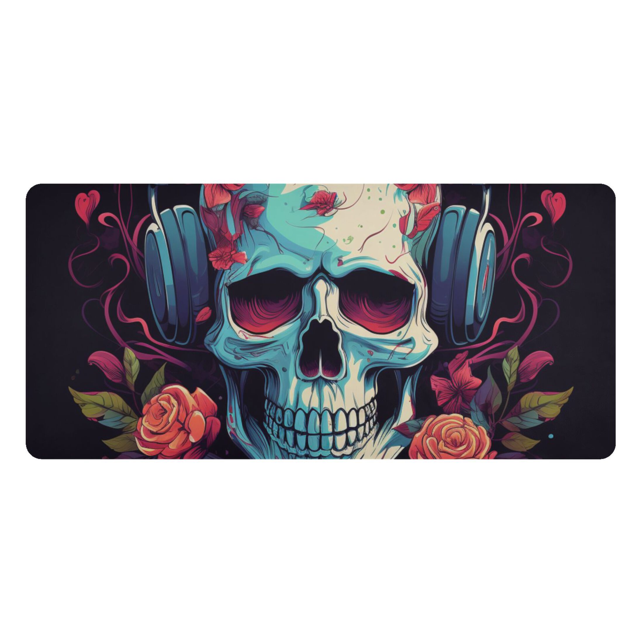 Magic Skeleton with Floral Listening Desk Mats Large Mouse Pad Long ...