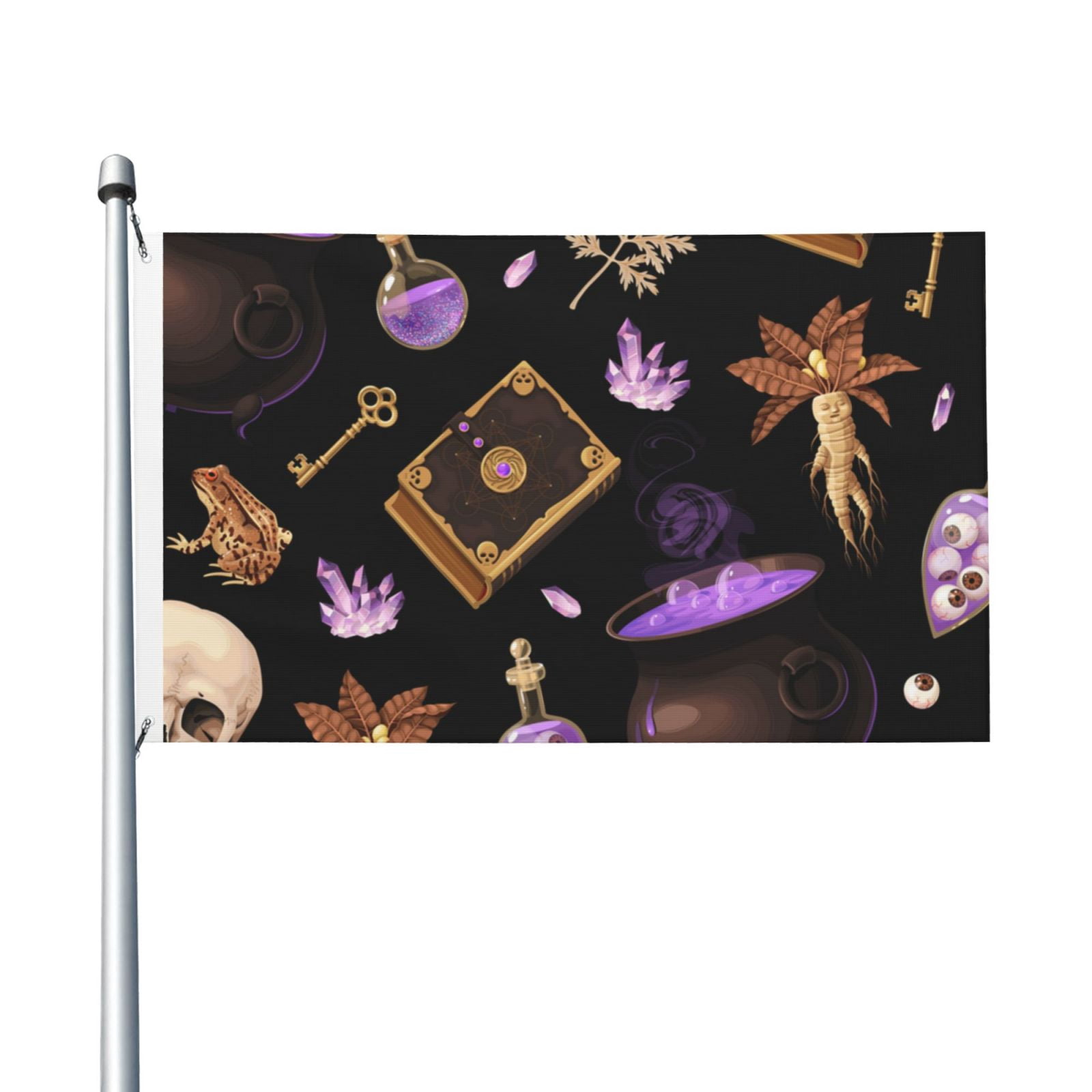 Magic Skull Book Witchcraft Flag 3X5 Ft Garden Yard House Flags Banner ...