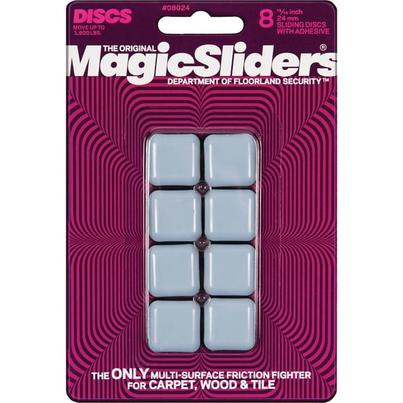 Magic Sliders 08024 15/16" Square Self Adhesive Magic Sliders 8 Count ...