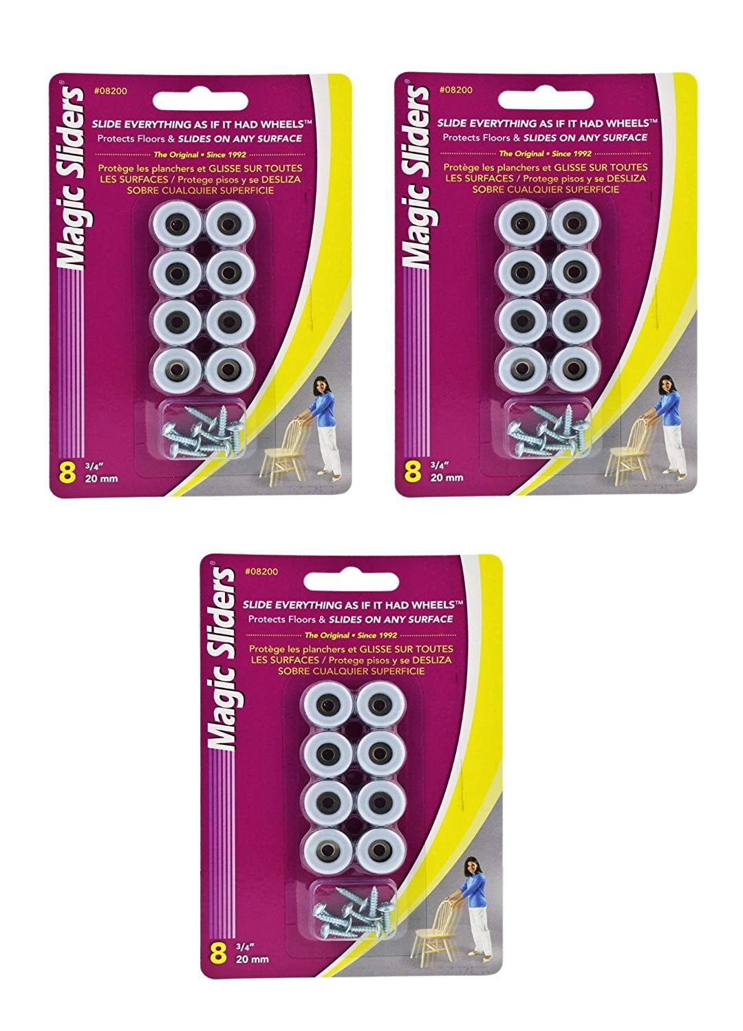 Magic Sliders 08200 inch Round Screw on Floor Sliding Discs- 8 Count ...