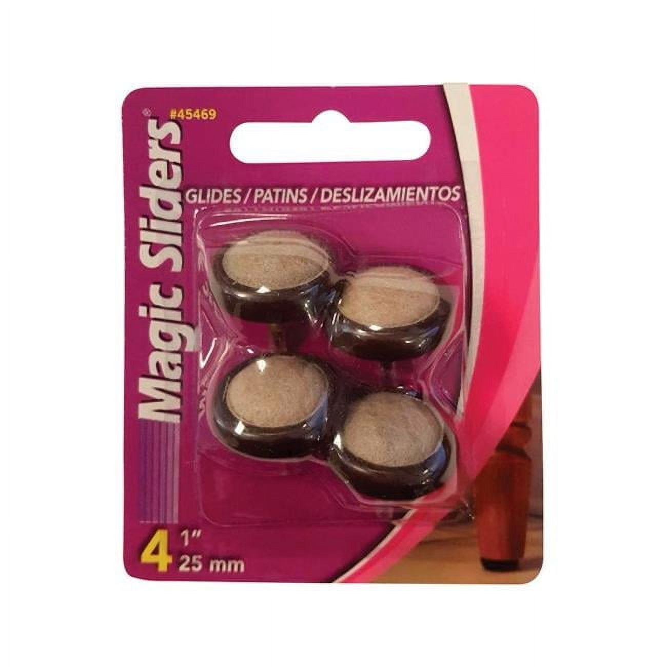 Magic Sliders 1 x 1 in. Beige & Black Carpet Based Slide Glides - 4 per ...