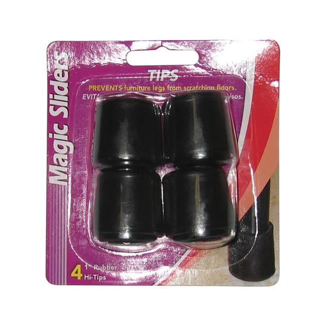 Magic Sliders 5005780 Rubber Round Leg Tip, Black - 1 in. - Pack of 4 ...