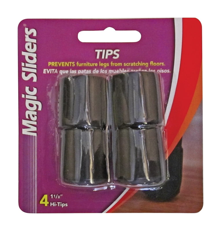 Magic Sliders 5954516 Vinyl Round Leg Tip, Black - 1.13 in. - Pack of 4 ...