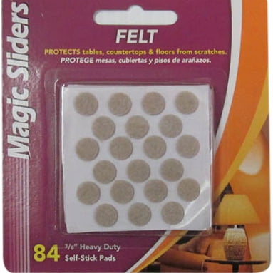 Magic Sliders 3/8 In. Round Beige Self Adhesive Felt Pads (84-Count ...