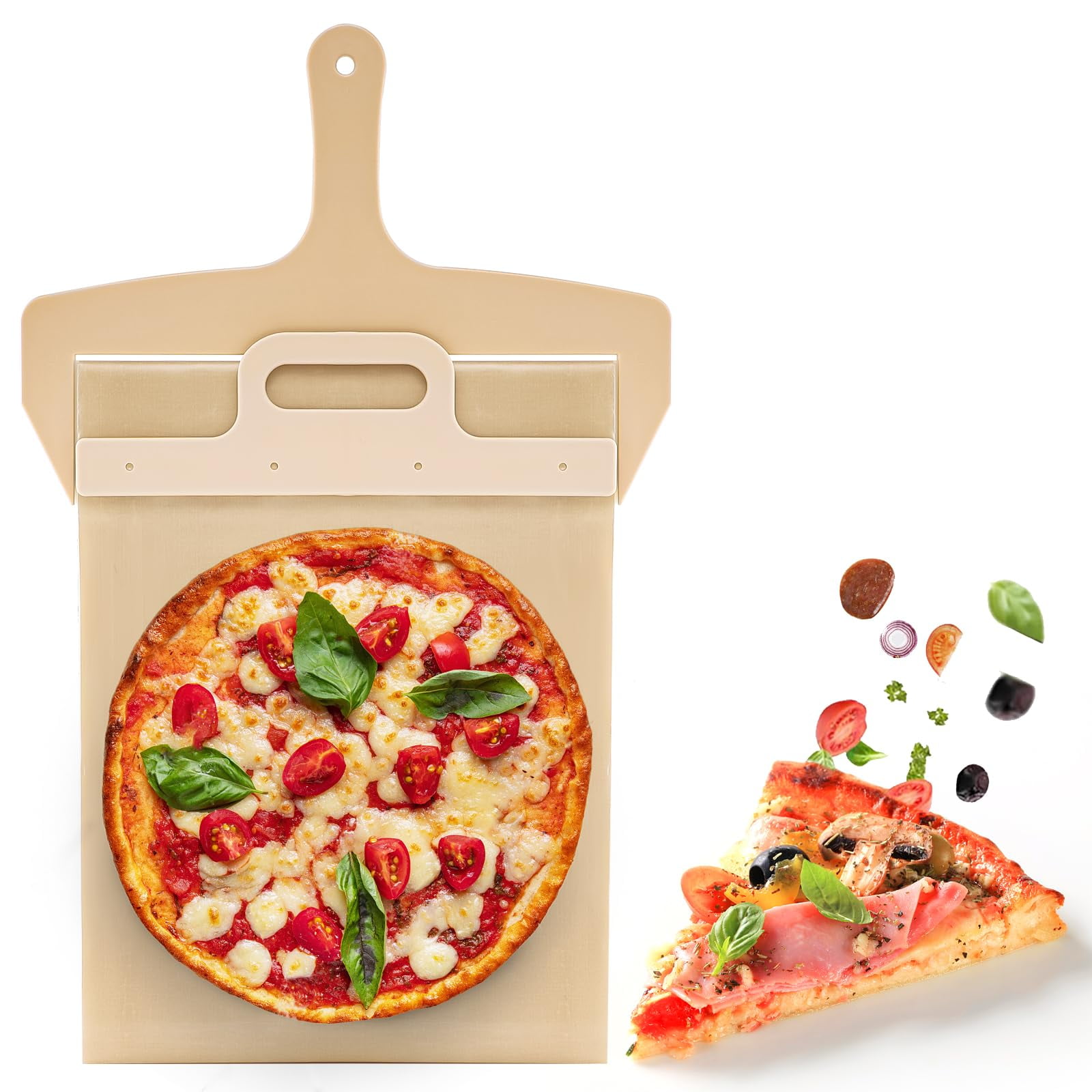 Magic Sliding Pizza Peel Shovel with Handle - Non-stick, Easy Transfer ...