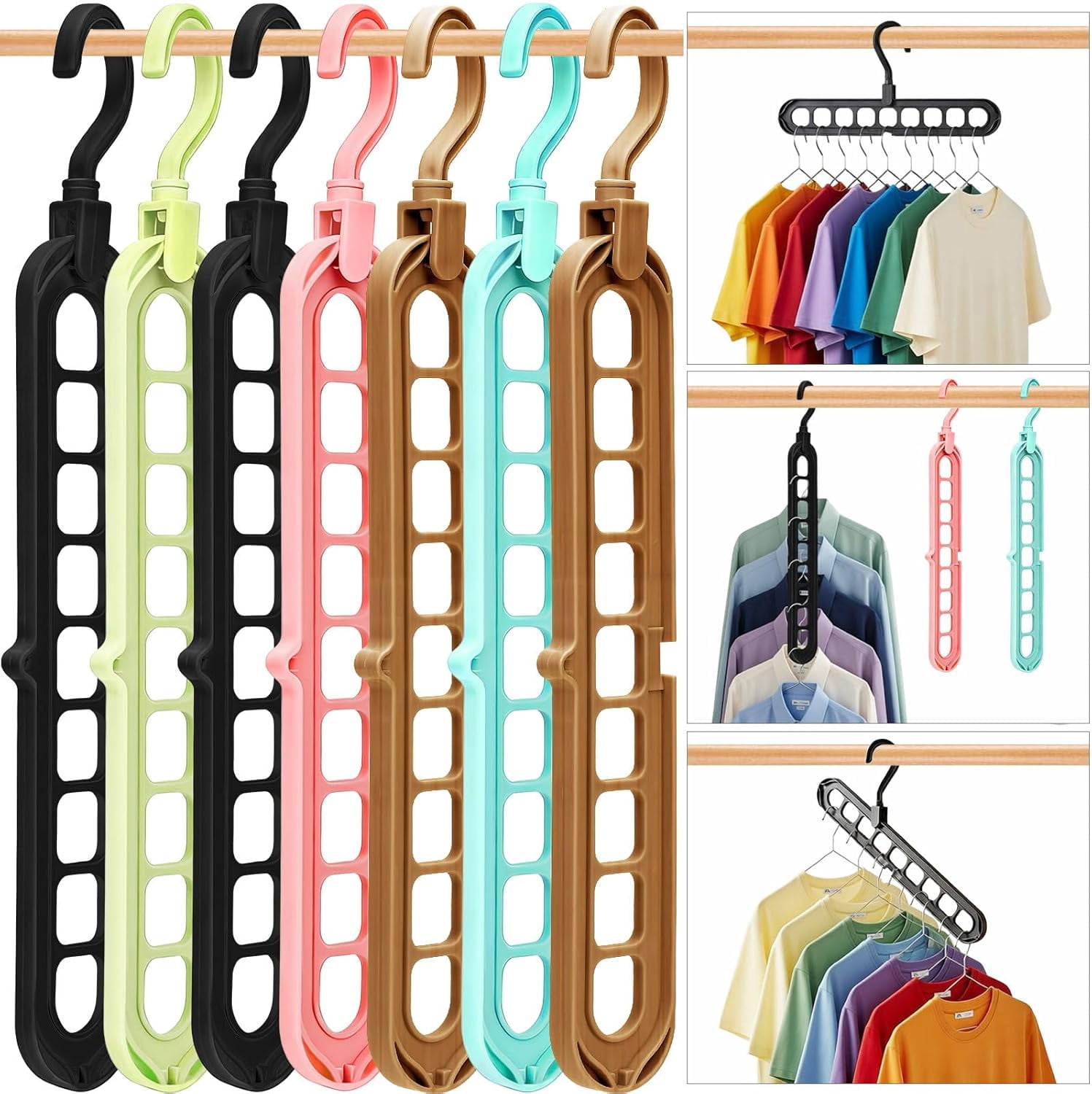 Magic Space Saving Hangers,7 Pack Multi-Functional Closet Organizers ...