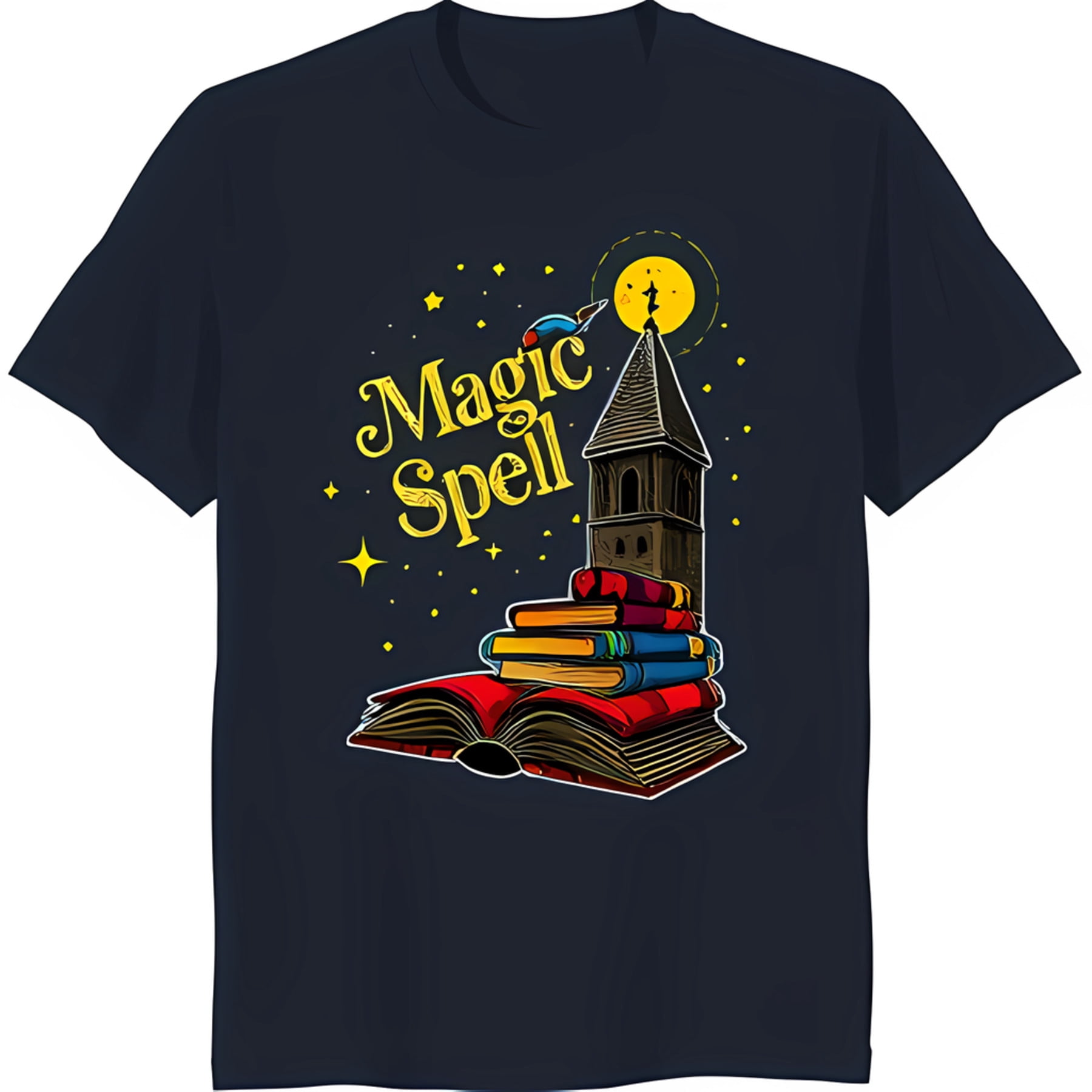 Magic Spell T-Shirt Enchanting Tower and Design in Deep - Walmart.com