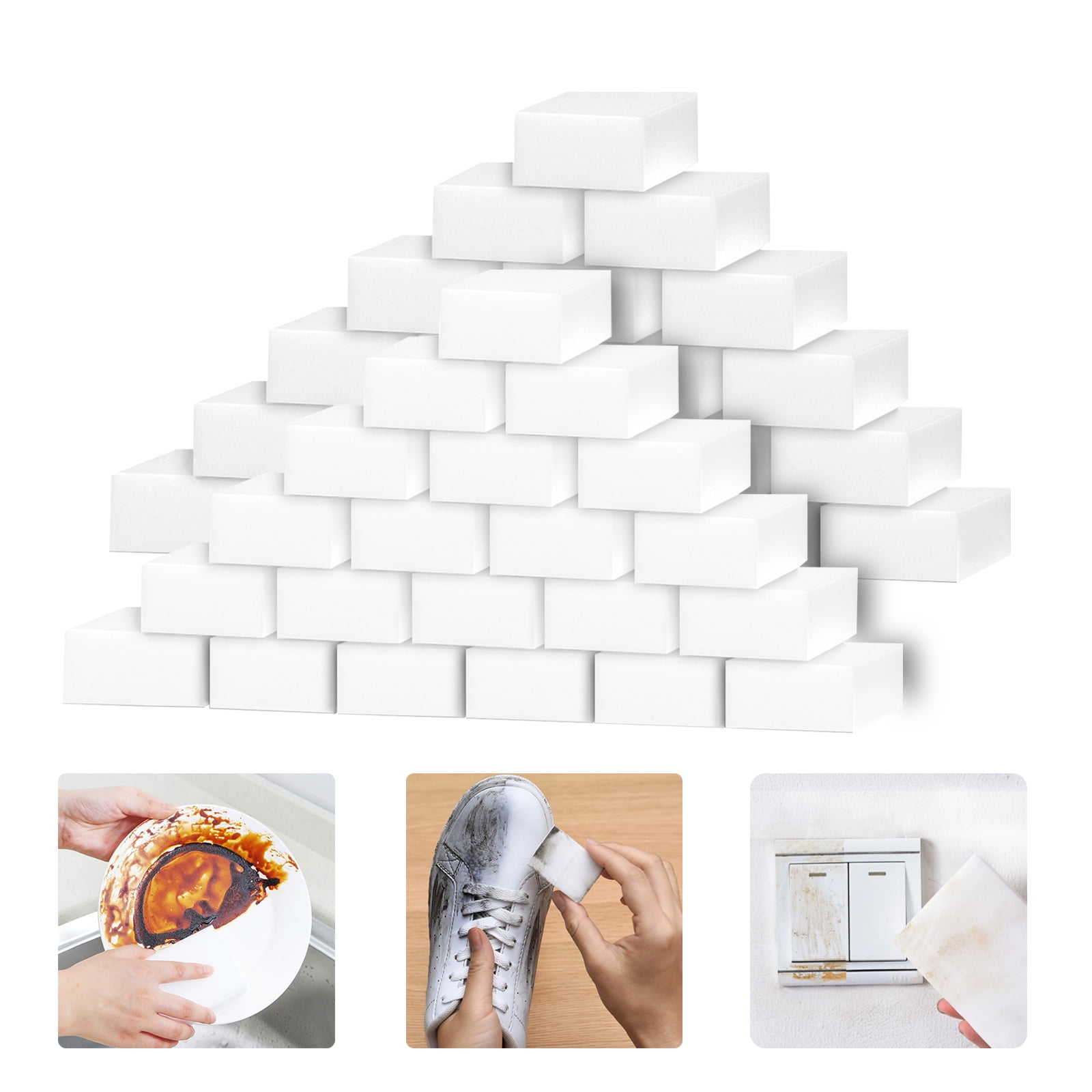 Magic Sponges Eraser, 100 Pack Multi-Functional Household Cleaning ...