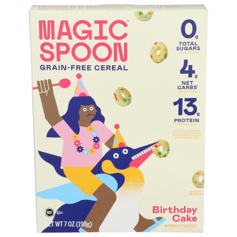 Magic Spoon Cereal Birthday Cake Grain-Free Cereal 7 oz - Walmart.com