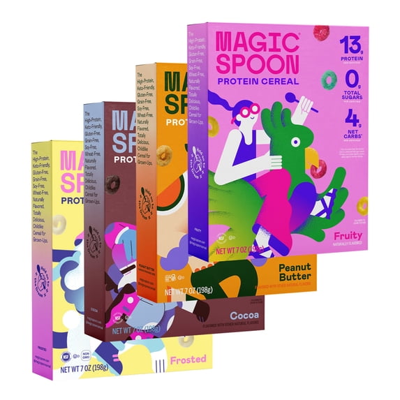 Magic Spoon, Protein Cereal Variety 4 Pack, 4-Flavor Sampler - Walmart.com