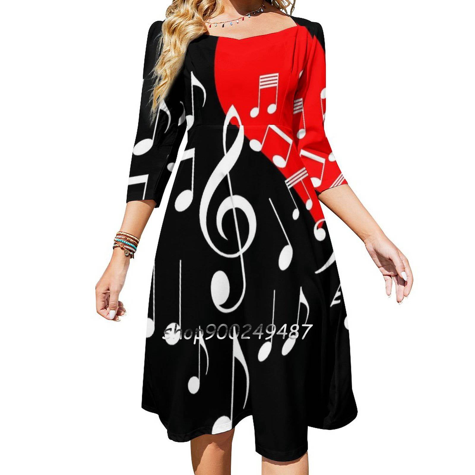 Magic Square Neck Dress Sweet Summer Dress Women Elegant Halter Print