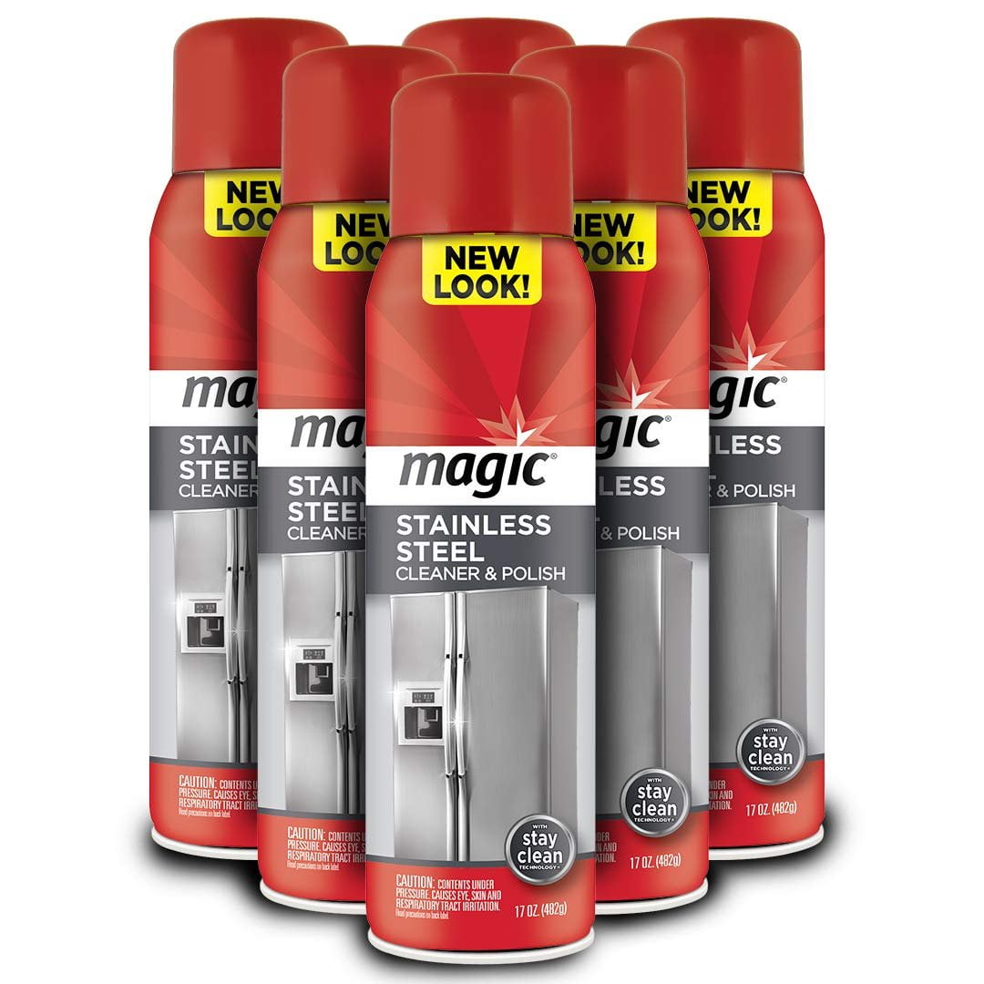 Magic Stainless Steel Cleaner Aerosol - 17 Ounce 6 Pack - Removes ...