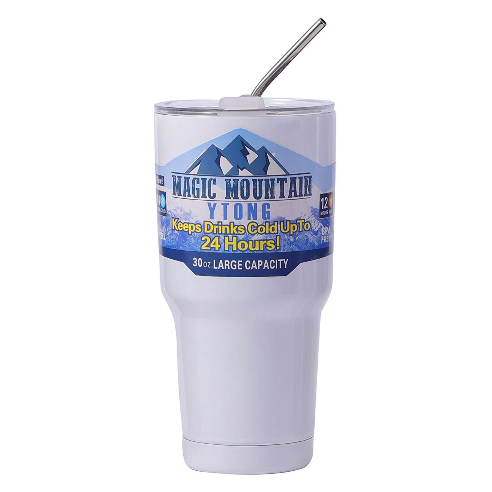 Magic Stainless Steel Freeze Thermos Cup with Straw Ice Coffee Drink ...