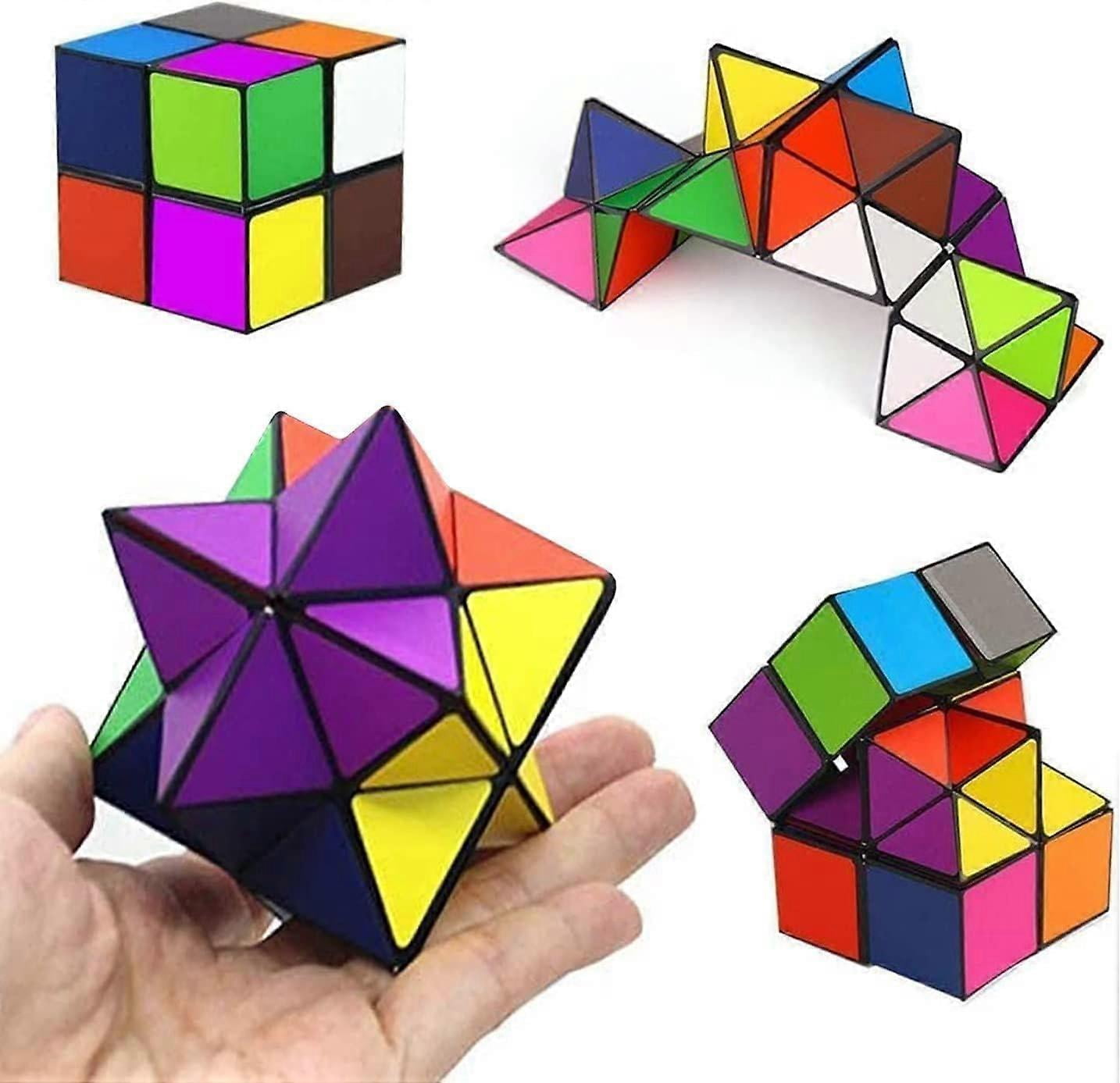 Magic Star Cube,SHONCO 2 in 1 Combo Infinity Cube Toy Transforming ...