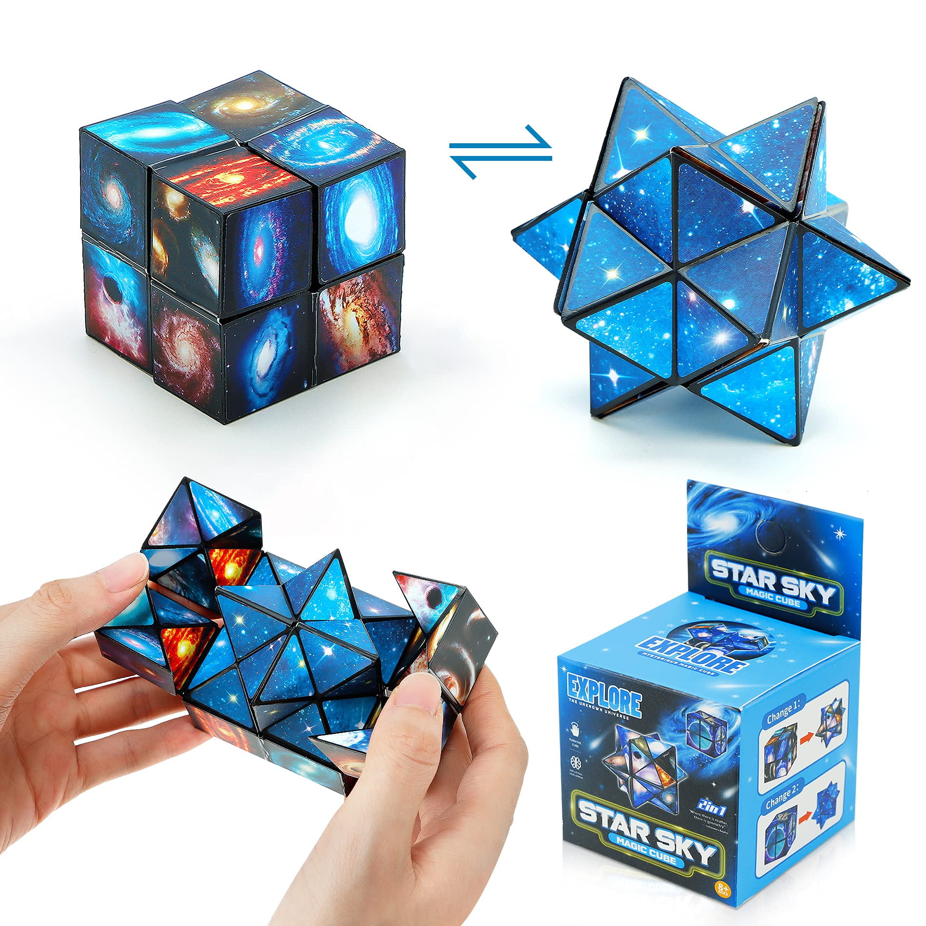 Magic Star Cube Set,2 in 1 Infinity Cube,Speed Cube,Transforming Cubes ...
