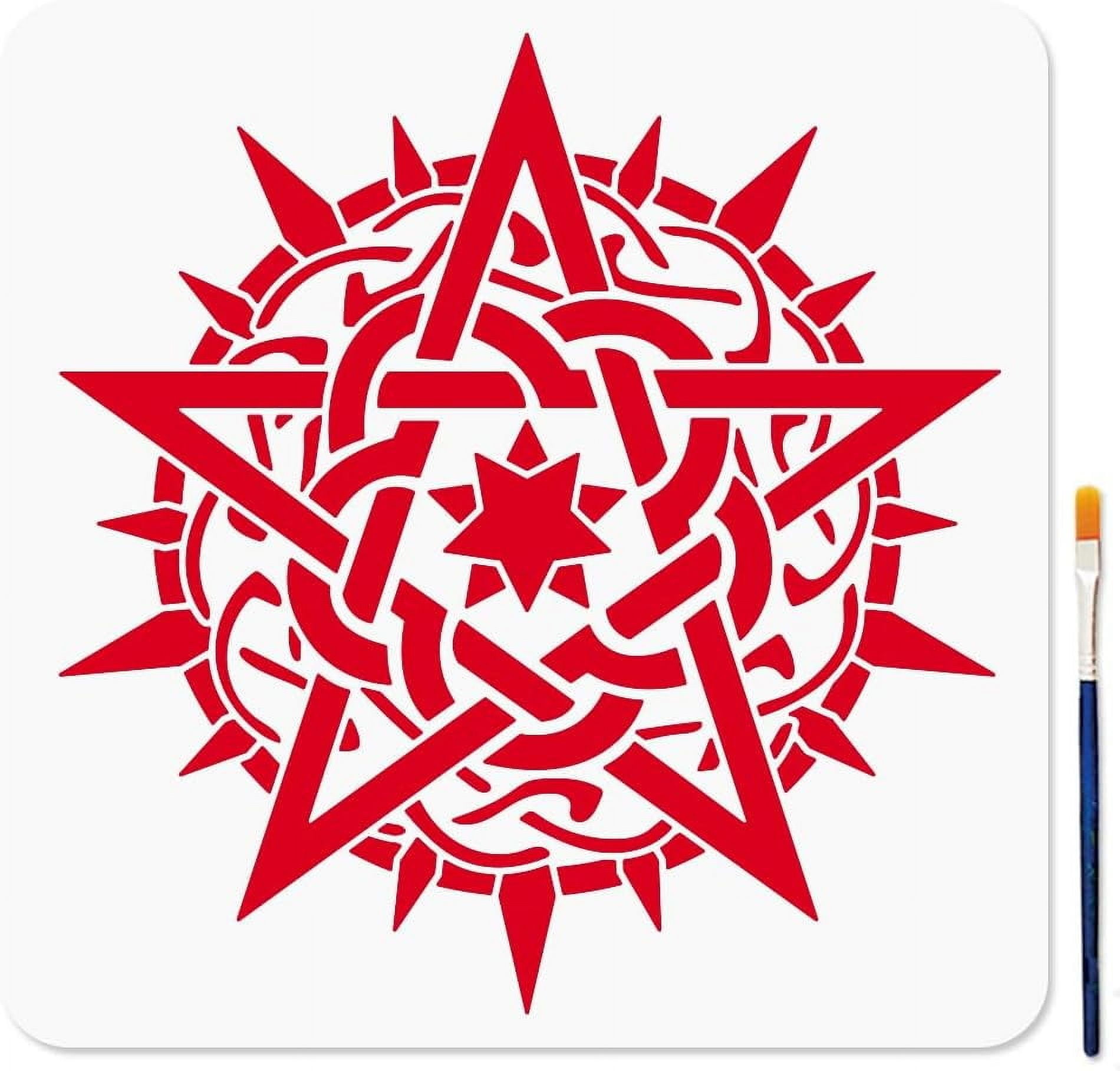Magic Star Stencil 11.8×11.8inch Pentagram Divination Stencil with ...