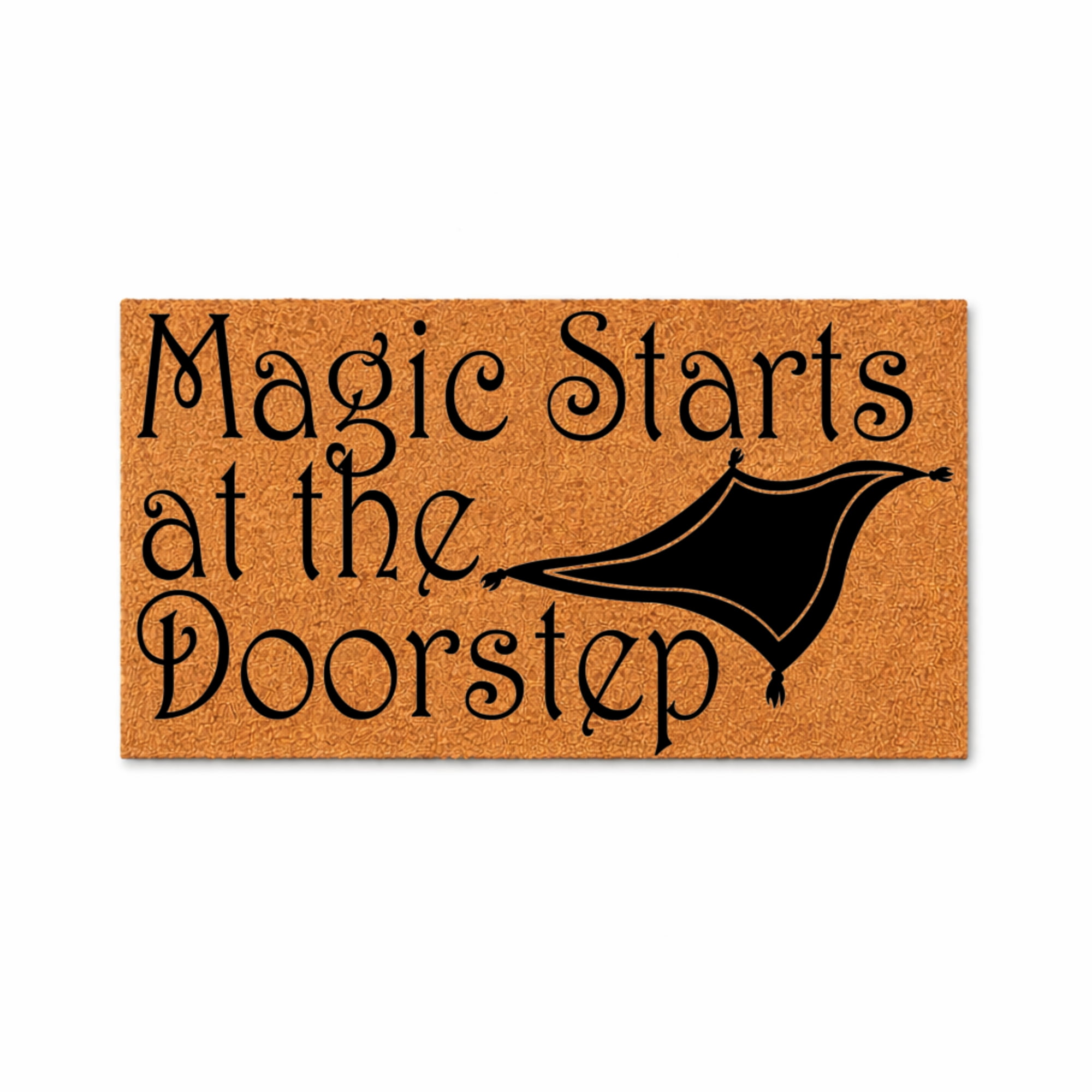 Magic Starts at the Doorstep Doormat, Funny Welcome Mat, Witch Broom ...