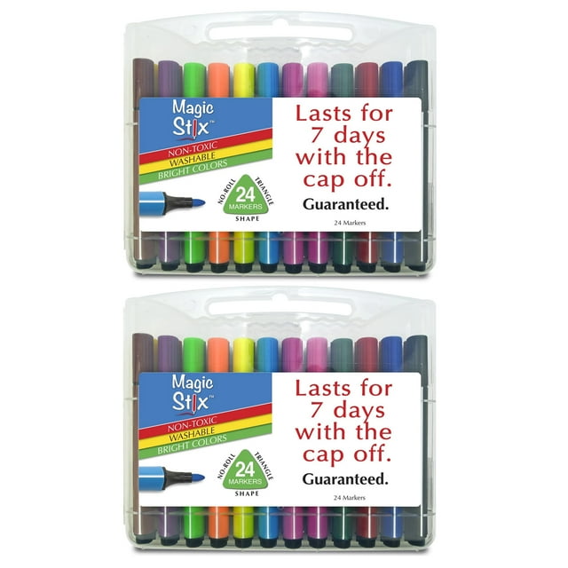 Magic Stix™ Triangular Markers, 24 per Pack, 2 Packs - Walmart Business ...